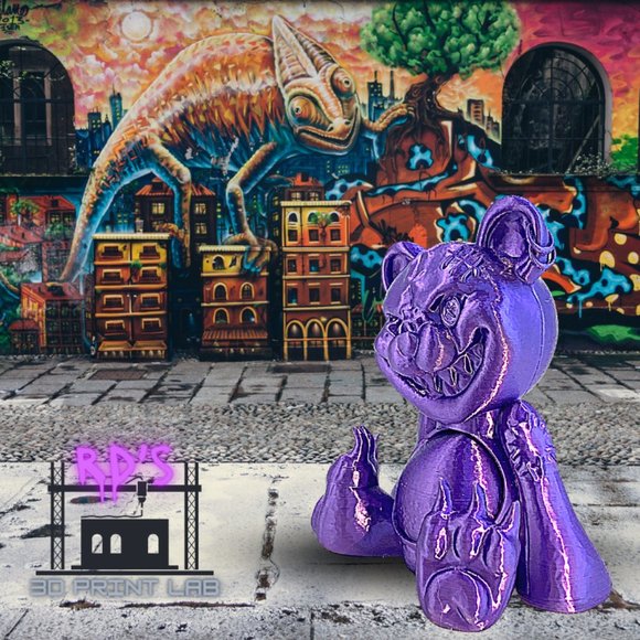 RD 3D PRINT LAB | Toys | Scare Bear Purple 3d Printed Figure | Poshmark